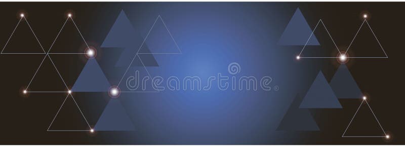 Abstract Fantastic Space Dark Blue Background with Triangles and Stars ...