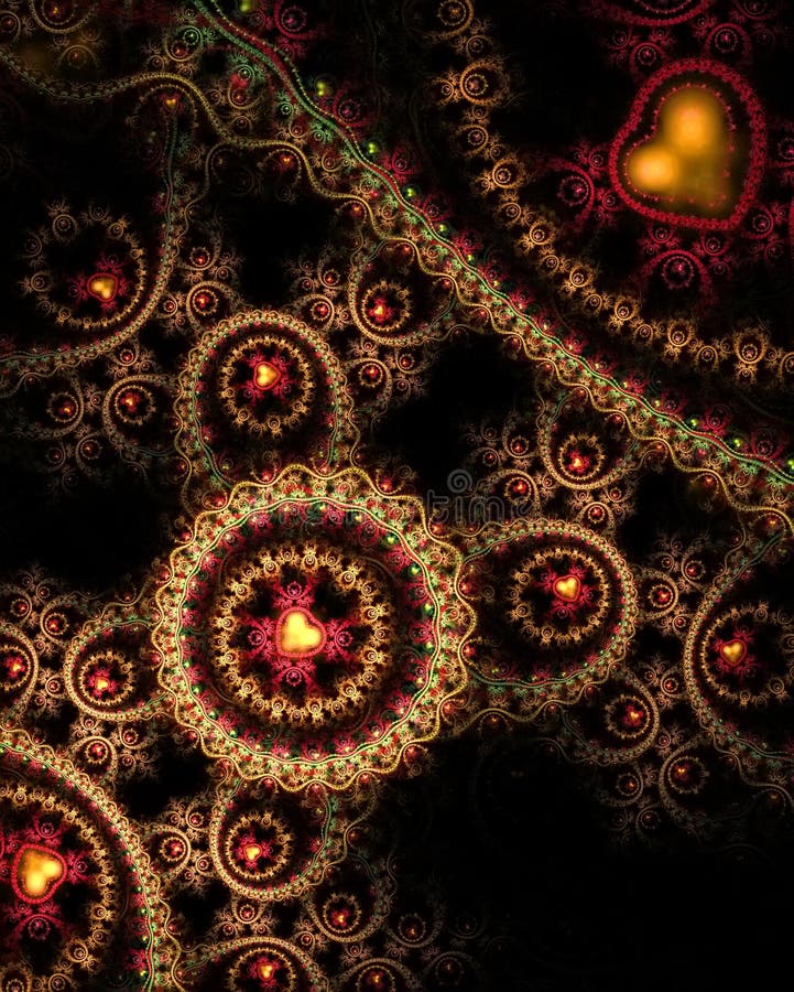 Abstract Fantasy Background with Heart Shapes Stock Illustration ...