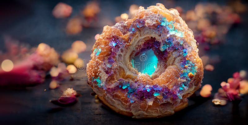 Abstract Fantasy Galaxy Sugar Candy Donut Background. Stock ...