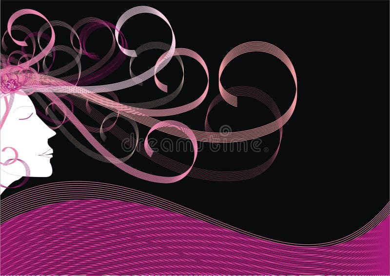 Abstract Fantasy Girl in Pink Stock Vector - Illustration of fashion ...