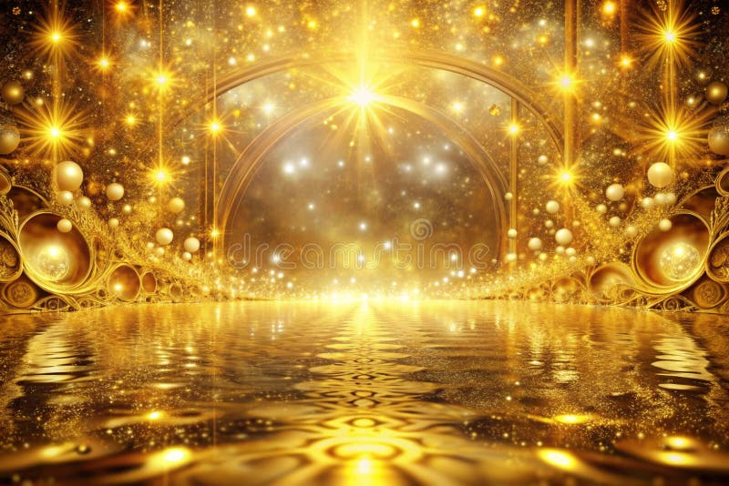 Abstract Fantasy Gold Background for Elegant Designs Stock Illustration ...