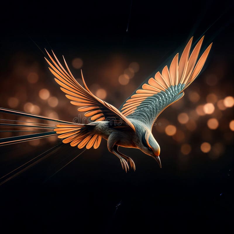 Abstract Fantasy Image of a Flying Bird. Stock Illustration ...