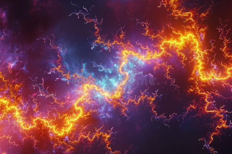 An Abstract Fantasy Lightning Bolt . 3d Illustration Stock Illustration ...