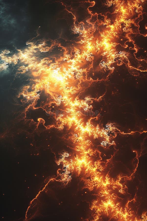 An Abstract Fantasy Lightning Bolt . 3d Illustration Stock Illustration ...