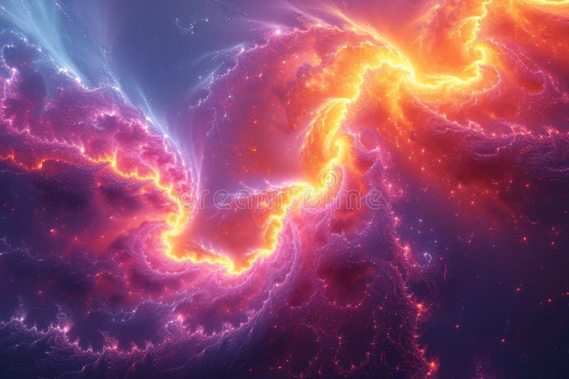 An Abstract Fantasy Lightning Bolt . 3d Illustration Stock Illustration ...