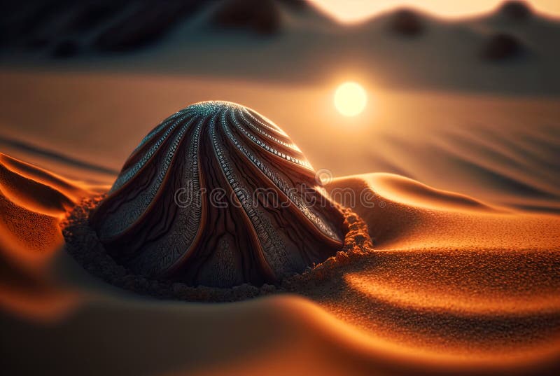 Abstract Fantasy Shell on the Beach. Surreal Seashell on the Alien ...