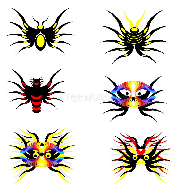 Abstract fantasy spiders stock vector. Illustration of exotic - 7390232