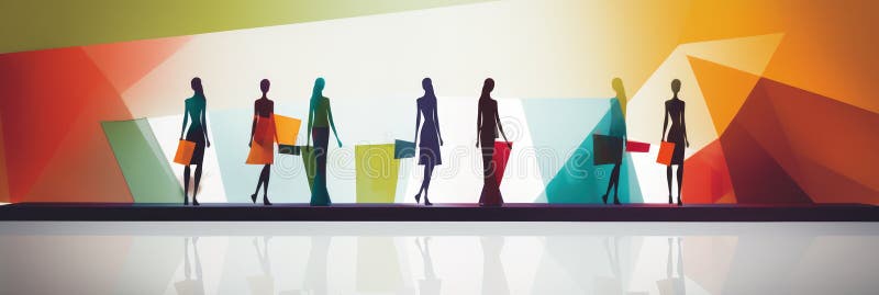 An Abstract Fashion Catwalk Display Banner Stock Illustration ...