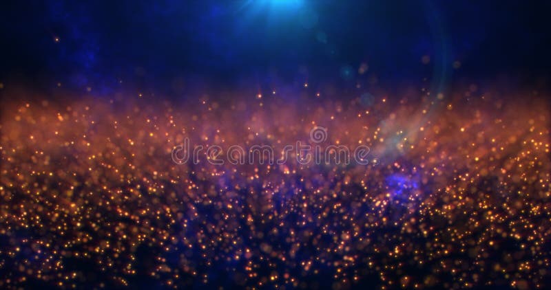 Abstract Fast Moving Yellow Particles and Energy Magical Dots with Glow ...