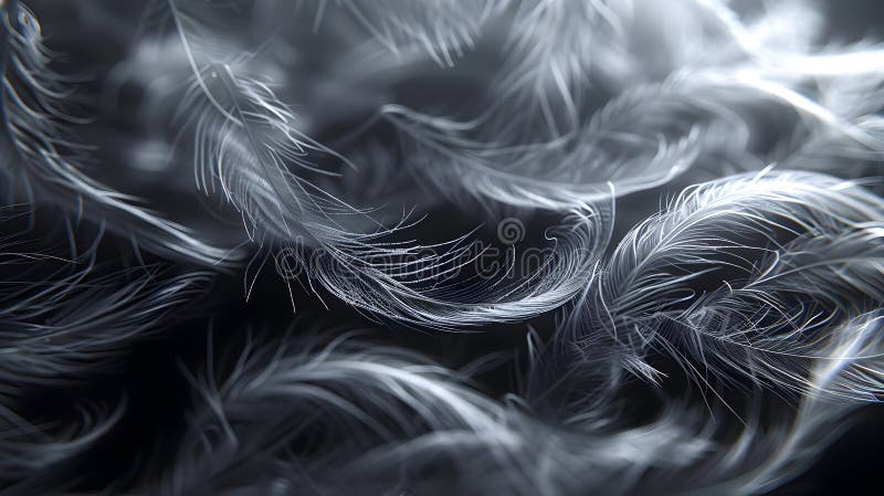Abstract Feather Illustration: Monochrome Textures Stock Illustration ...