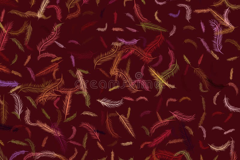 Abstract Feather Illustrations Background. Sketch, Line, Concept ...
