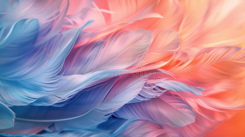 Abstract Feather Pattern on Pastel Color Background Stock Illustration ...