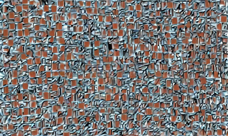 Abstract Featuring Grid-like Pattern Orange and Gray Squares, with Some ...