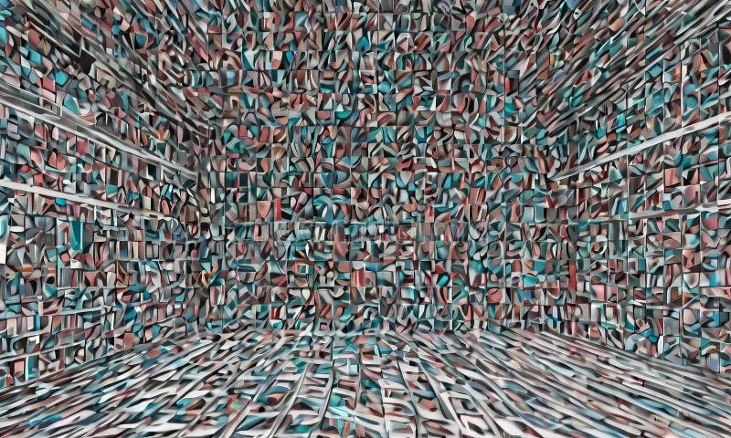 Abstract Featuring Grid-like Pattern Overlapping Blue, Red, and White ...