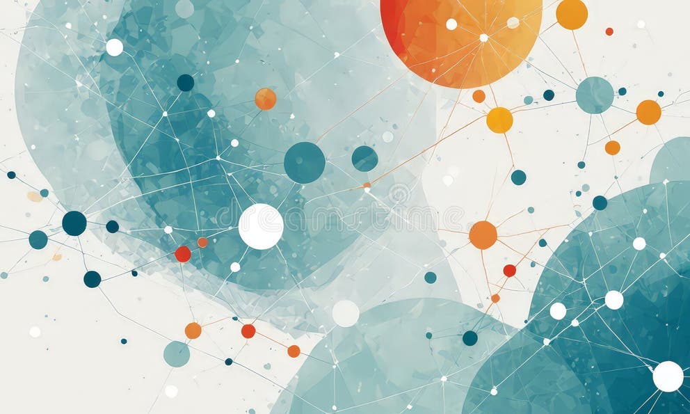 Abstract Featuring Network Interconnected Circles and Dots in Various ...