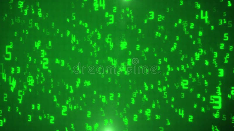 Abstract Featuring a Particle Rain of Binary Numbers Falling Simulating the Matrix Effect ...