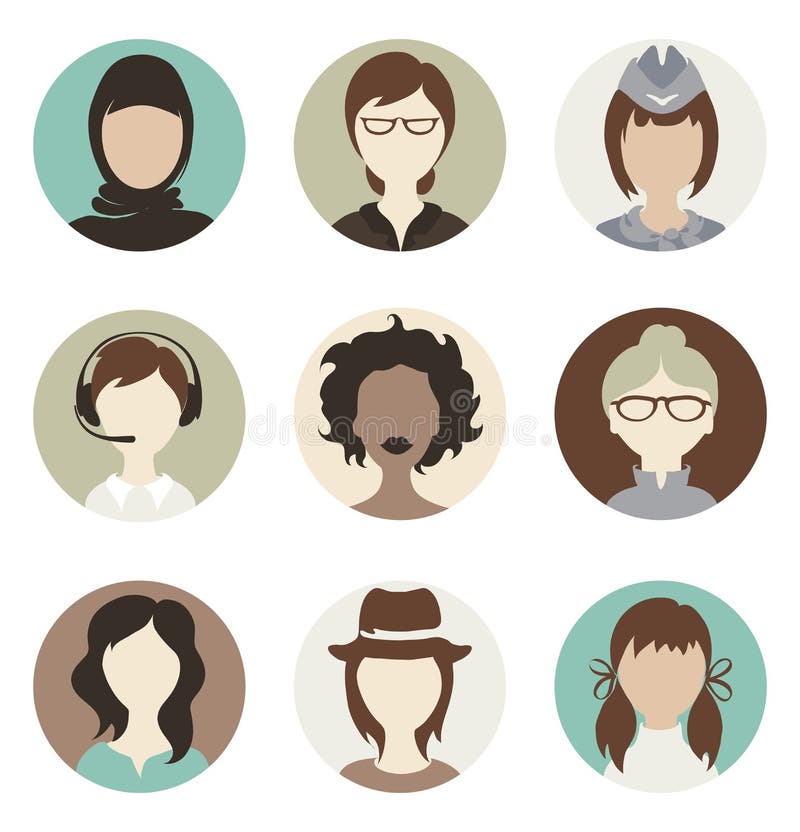 Abstract Female Avatars Stock Vector - Image: 45915793