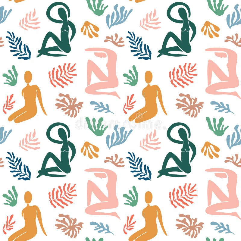 Abstract Female Body Pattern, Plants, Algae. Modern Feminine, Women ...