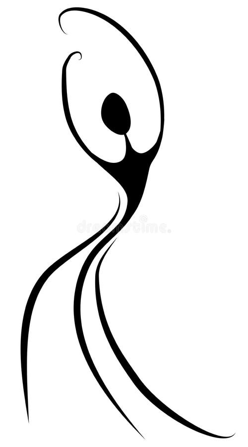 Abstract Female Figure Outline Stock Illustration - Illustration of ...