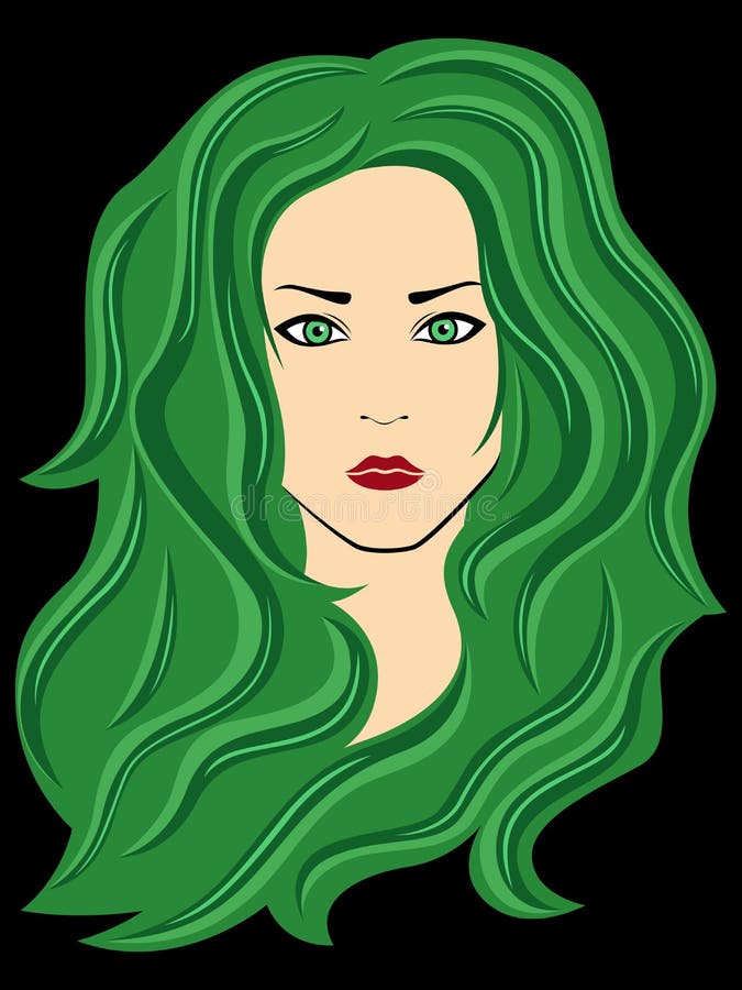 Girl With Flowing Curly Hair Stock Vector Illustration Of Human