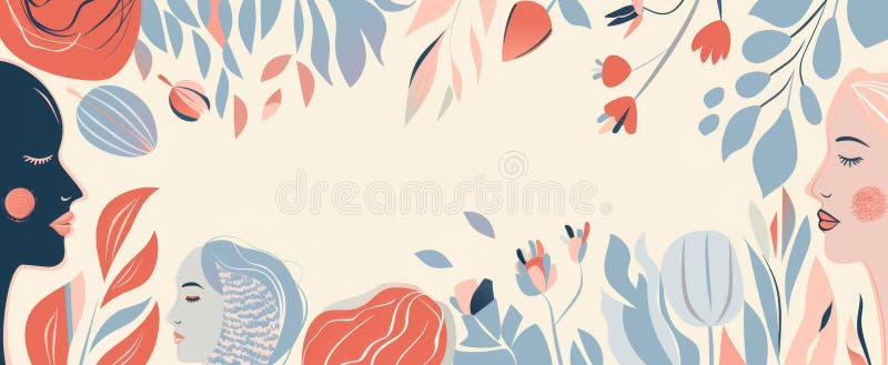 Abstract Feminine Forms and Botanicals Illustration Stock Image - Image ...