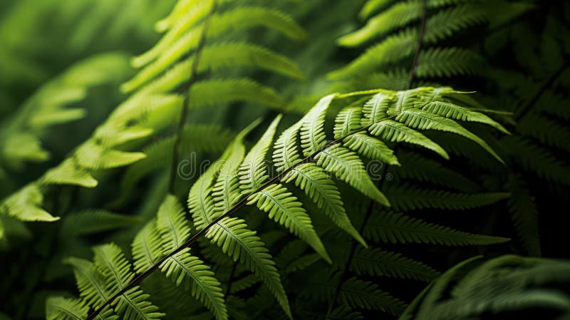 Abstract Fern Leaves Background AI Generated Stock Illustration ...