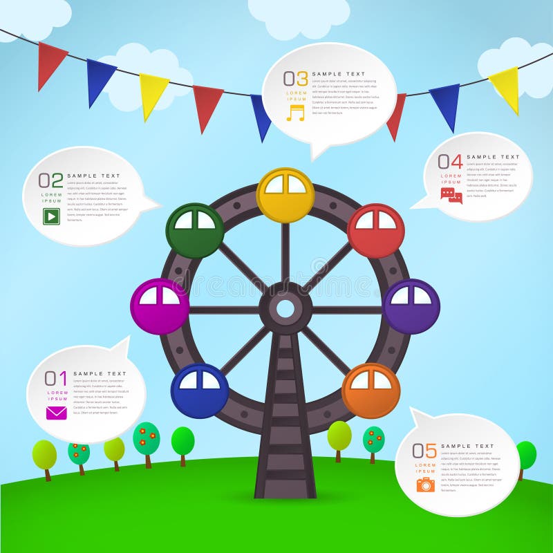 Abstract Ferris Wheel Infographics Stock Vector - Illustration of ...