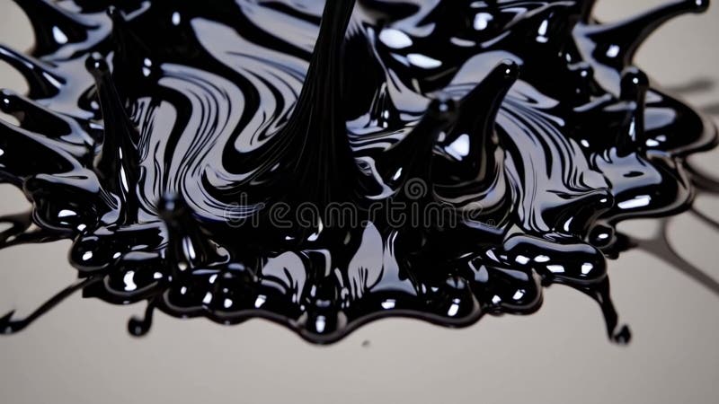 Ferrofluid Magnetic Sculpture Animation Showing Abstract Liquid Spikes ...