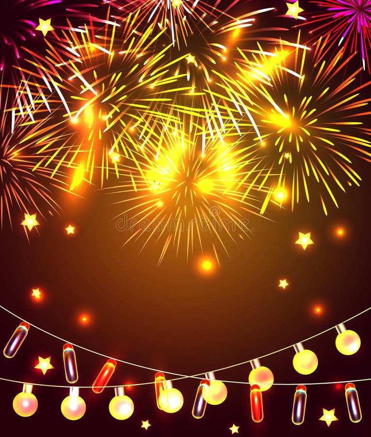 Festive Background with Stars and Sparkles Stock Vector - Illustration ...