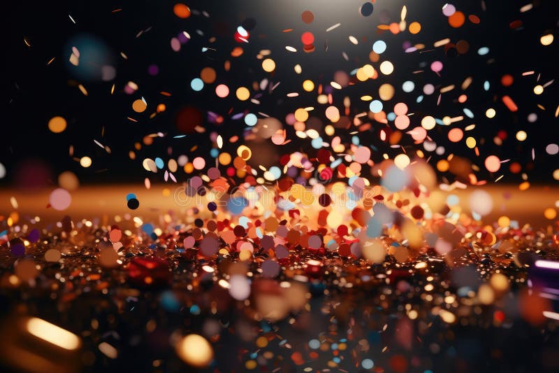 Abstract Festive Black Background of Multicolored Sparkle Splash of ...