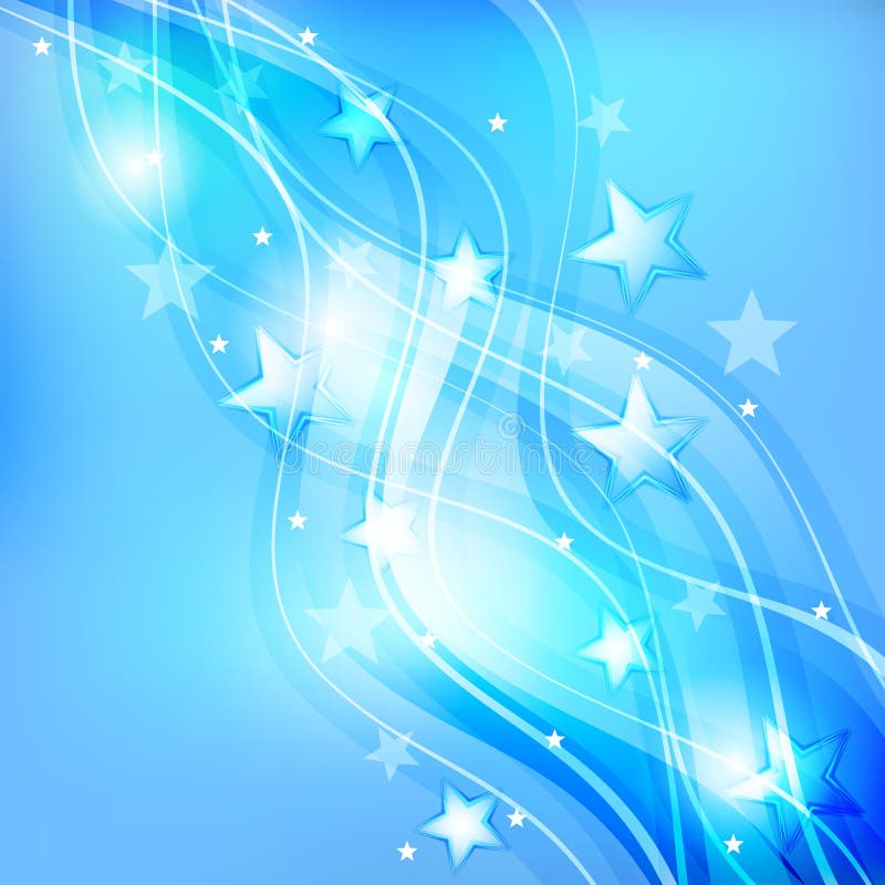 Blue Swirls Stars Christmas Background Stock Illustration ...