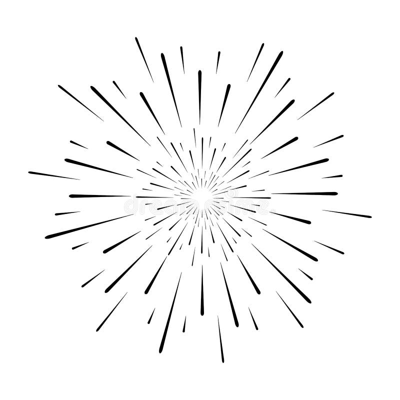 Abstract Festive Firework Shape. Burst Light Rays. Exploding Graphic ...