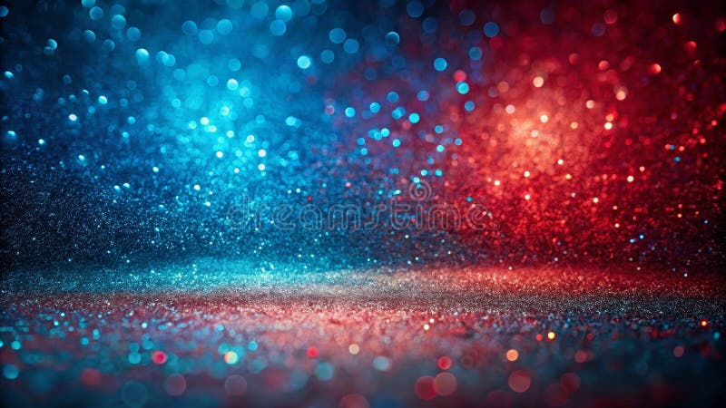 Abstract Festive Sparkle Background with Blue and Red Glitter ...