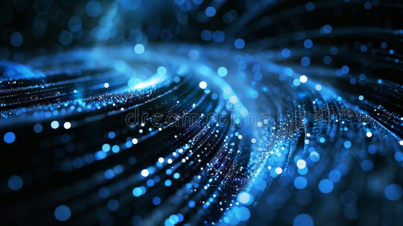 Abstract Fiber Optic Technology Glowing Background with Bokeh Stock ...