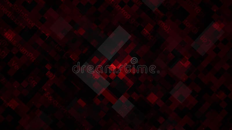 Abstract Field of Randomly Blinking Big Pixels on a Dark Background ...