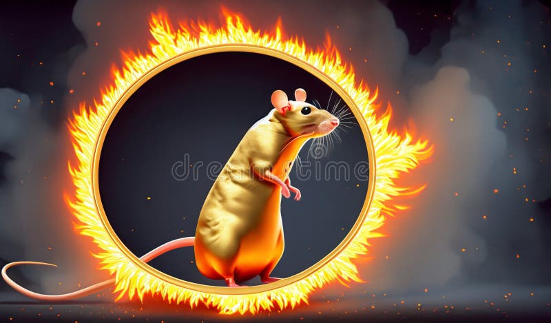 Circle and a Rat in the Middle Stock Illustration - Illustration of ...