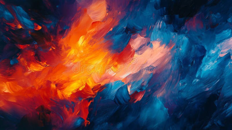 Abstract Fiery Swirls and Fluid Art Patterns with Vibrant Red, Orange ...
