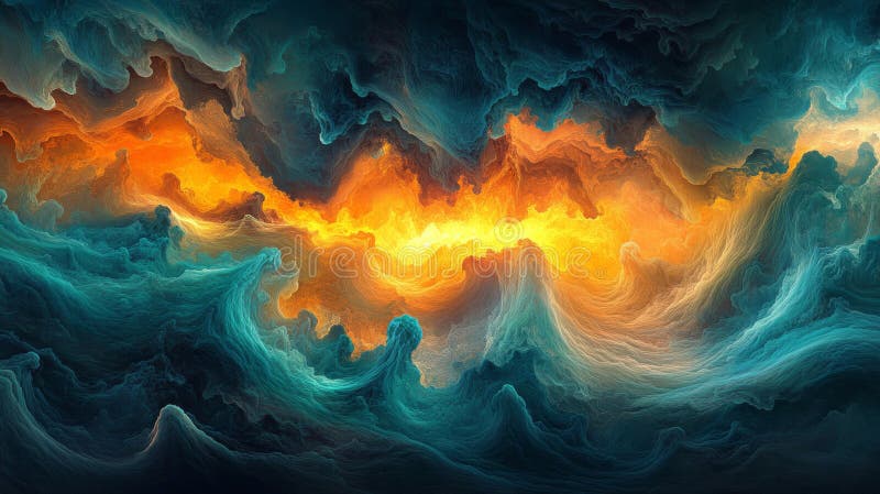 Abstract Fiery Swirls and Fluid Art Patterns with Vibrant Red, Orange, and Yellow Hues for ...