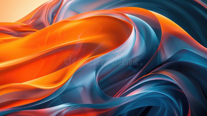 Abstract Fiery and Cool Liquid Waves Stock Illustration - Illustration ...