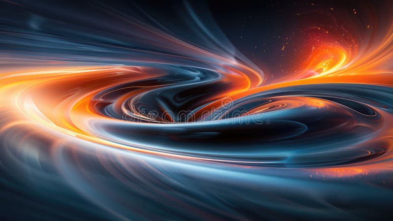 Abstract Fiery and Cool Liquid Waves Stock Illustration - Illustration ...