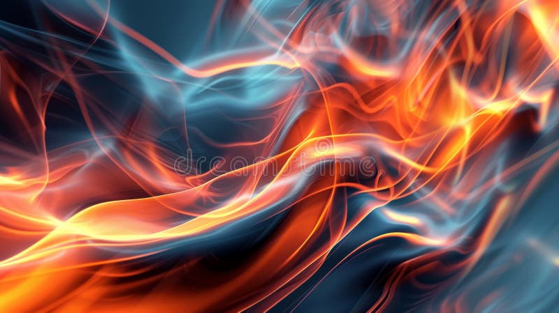 Abstract Fiery and Cool Waves Interlacing Stock Photo - Image of ...