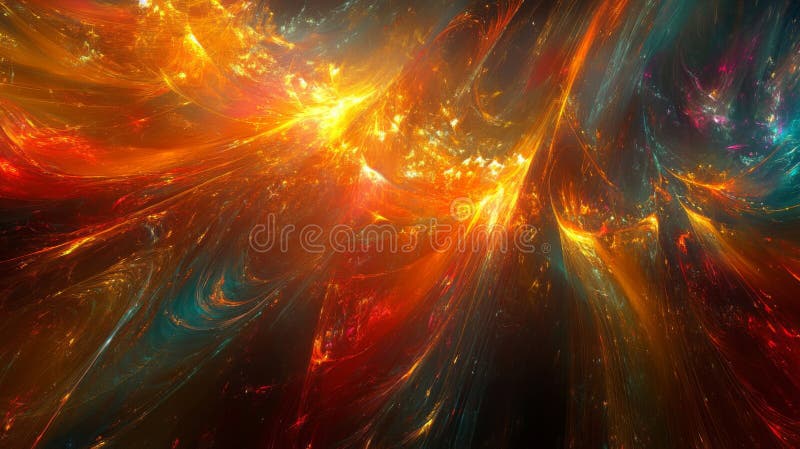 Abstract Fiery Swirls and Fluid Art Patterns with Vibrant Red, Orange, and Yellow Hues for ...