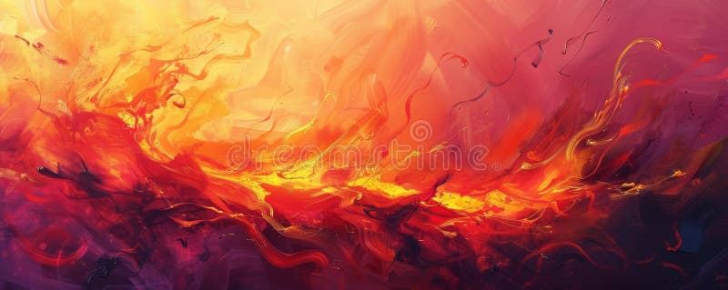 Abstract Fiery Digital Painting Stock Image - Image of glow, heat ...