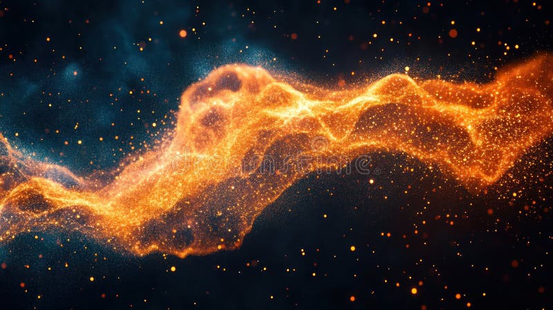 Abstract Fiery Energy Flow Against Dark Cosmic Backdrop Stock ...