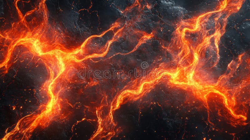 Abstract Fiery Energy Flow Patterns Stock Illustration - Illustration ...