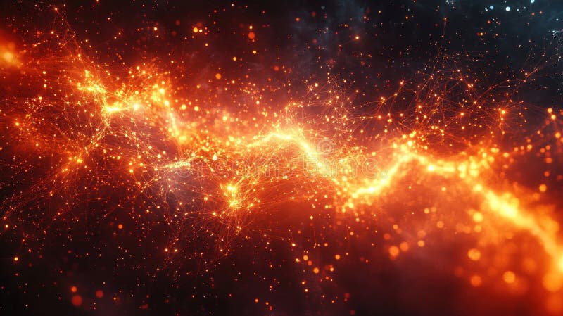 Abstract Fiery Energy Flow through Space Stock Photo - Image of effect ...