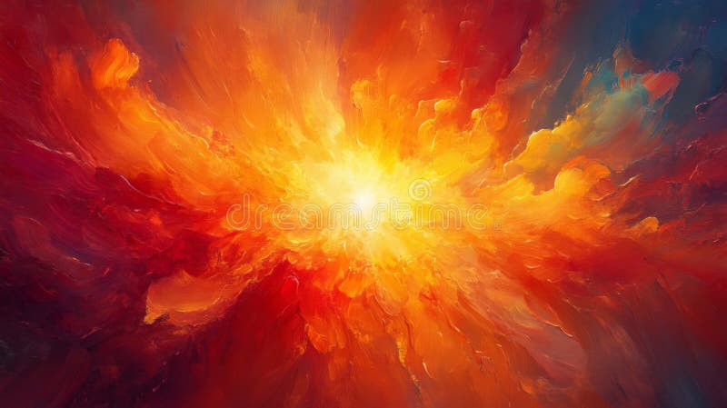 Abstract Fiery Explosion Vibrant Colors Radiating Light Stock ...