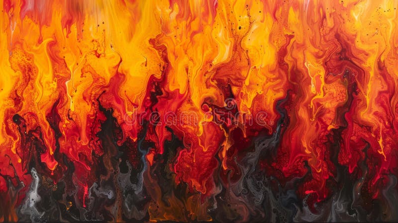 Abstract Fiery Fluid Art Background Stock Image - Image of orange, black: 312554525