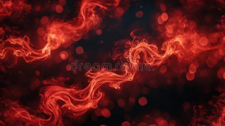 Abstract Fiery Forms Create an Intense Visual. Swirling Patterns Evoke ...
