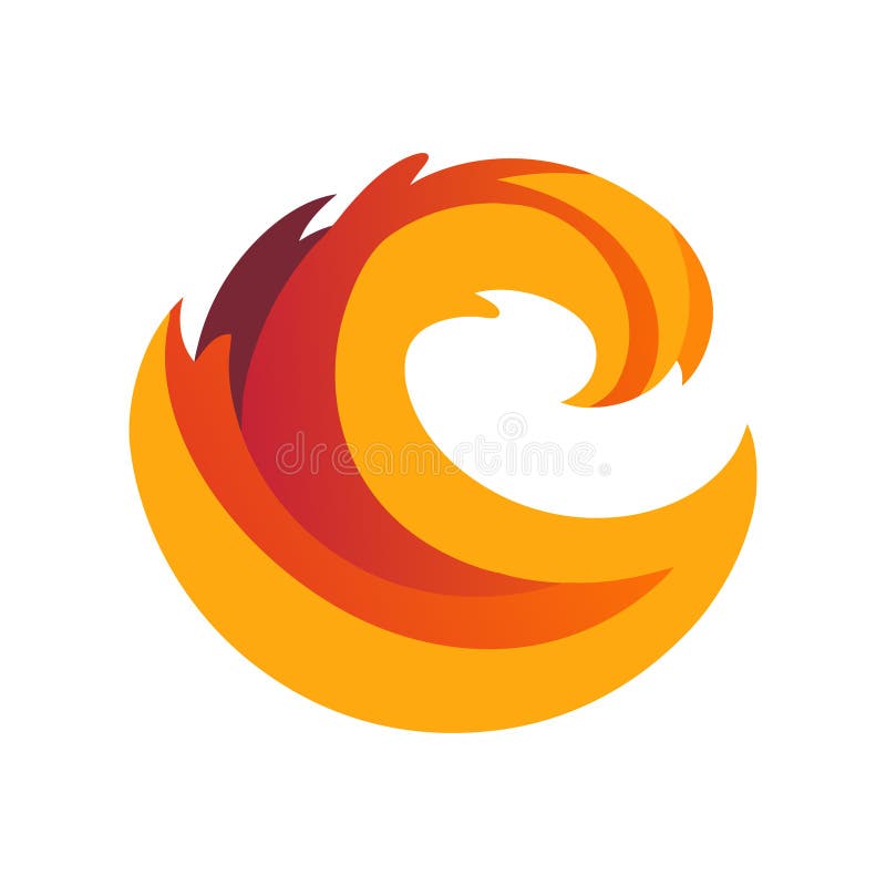 Abstract Fiery Fox Tail Illustration Inspired by Mozilla Firefox Logo ...